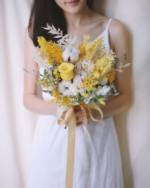 Eternal Yellow Bridal Bouquet- Frontal - Windflower Florist